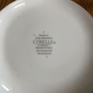 Corelle | Dining | 4 White Green Purple Stripe Corelle Bowls | Poshmark